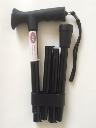 PCP Folding Walking stick Soft Handle Grip Black | EmobilityShop